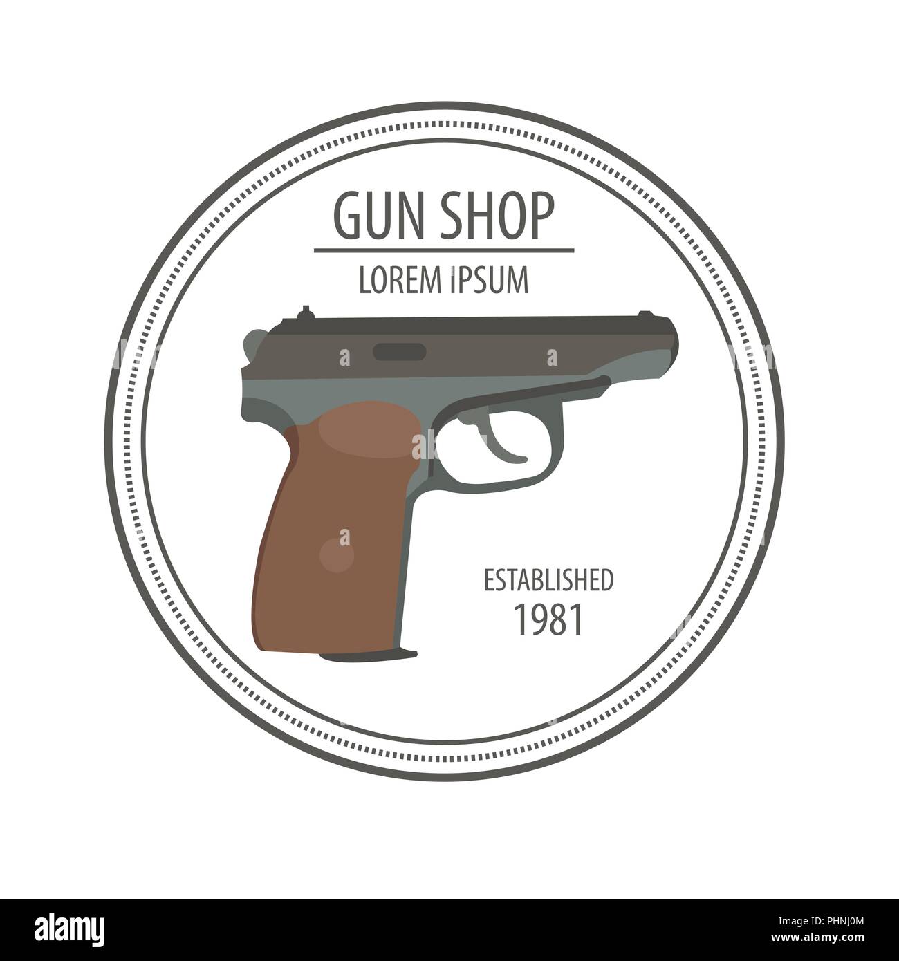 Firearm logo template. Guns, rifles badge. Flat design. Vector ...