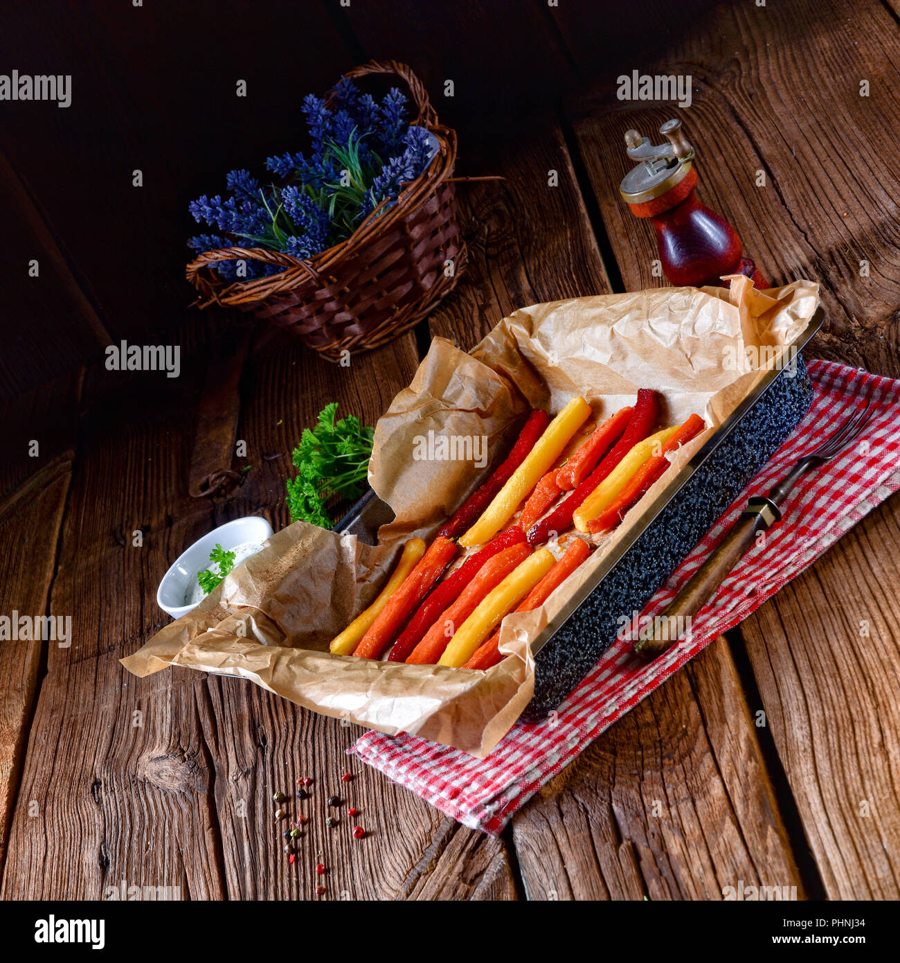 colorful vegetable fries from the oven Stock Photo - Alamy
