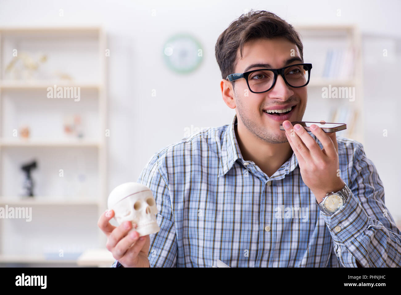 Medical student studying in classroom Stock Photo - Alamy