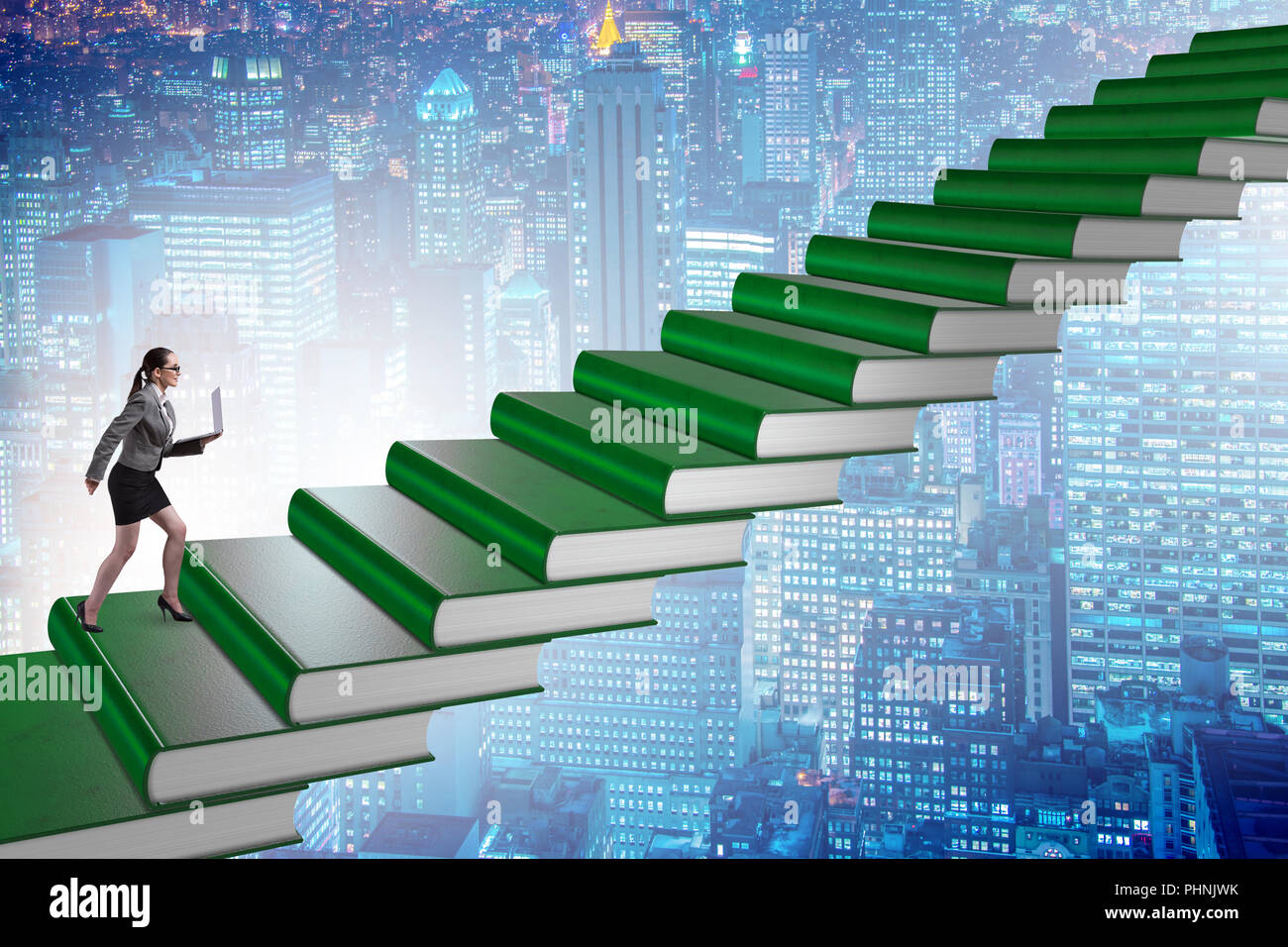 Climbing stairs with books hi-res stock photography and images - Alamy