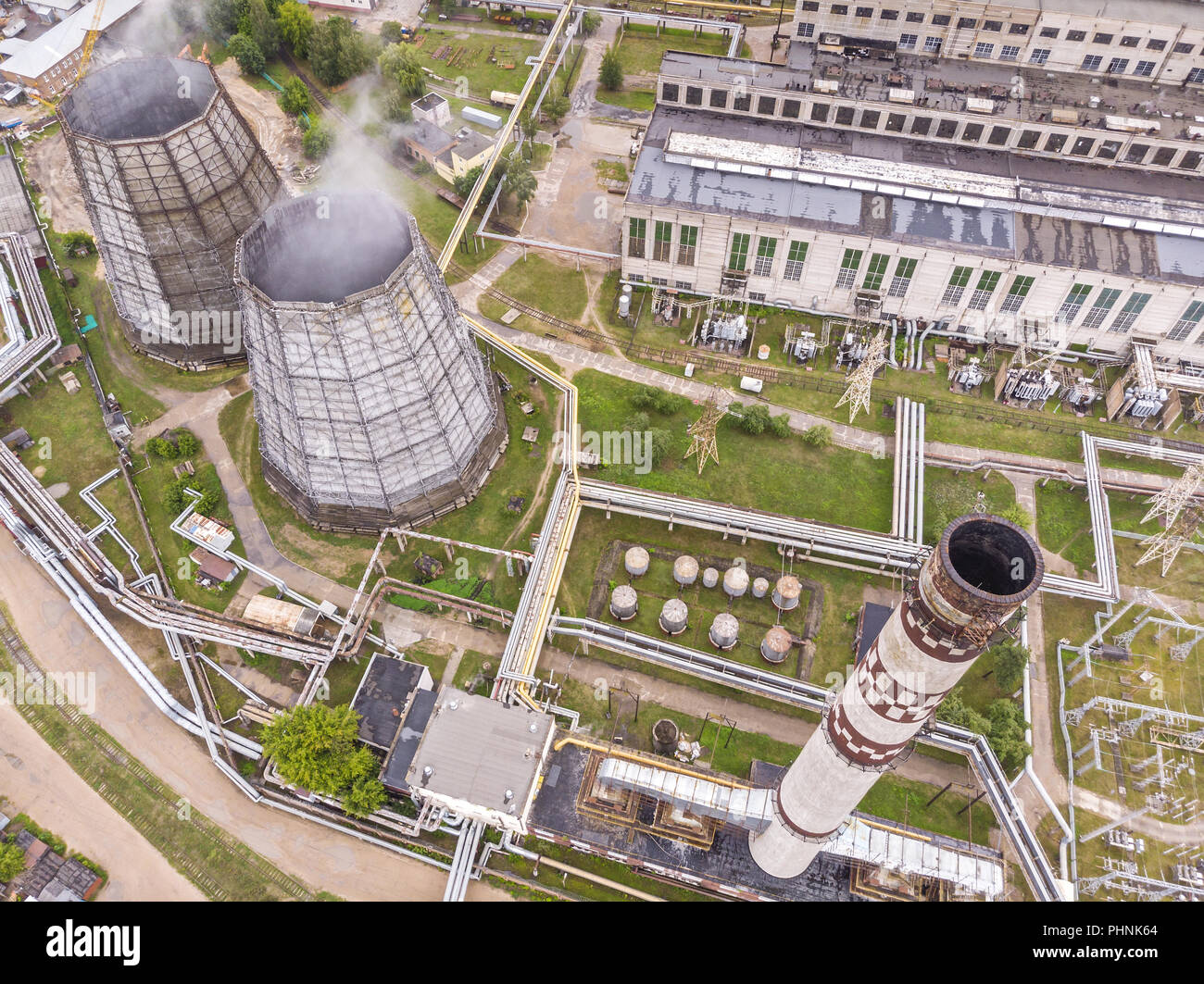 Power plant aerial view hi-res stock photography and images - Alamy