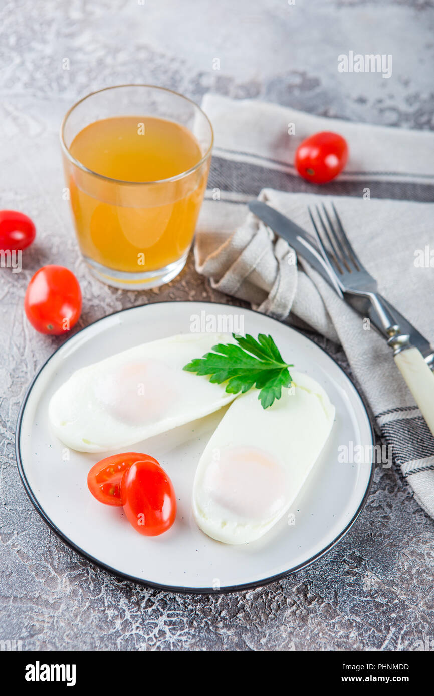 Two fried eggs for breakfast Stock Photo - Alamy