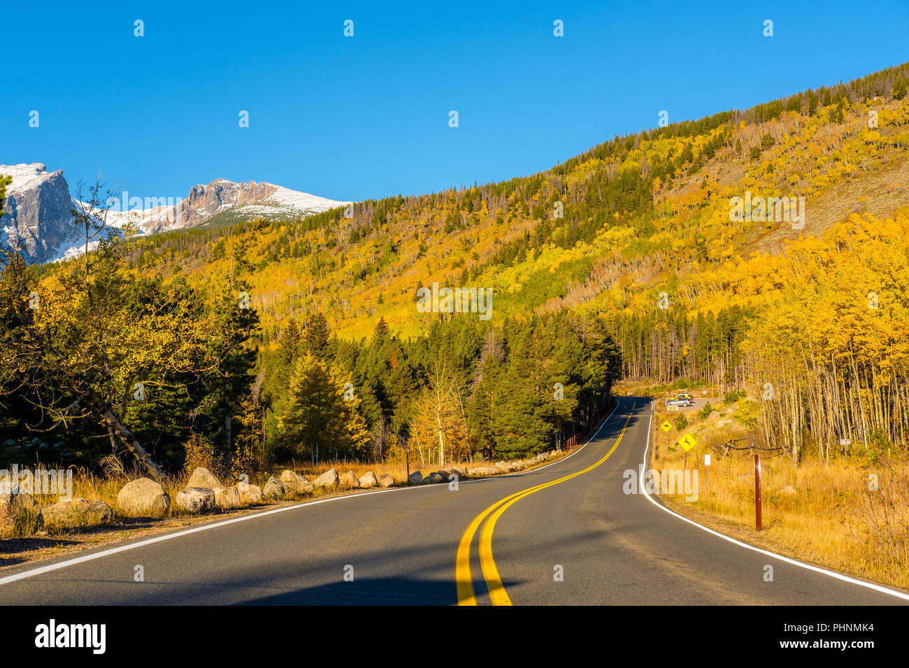 Highway at autumn in Colorado, USA Stock Photo - Alamy
