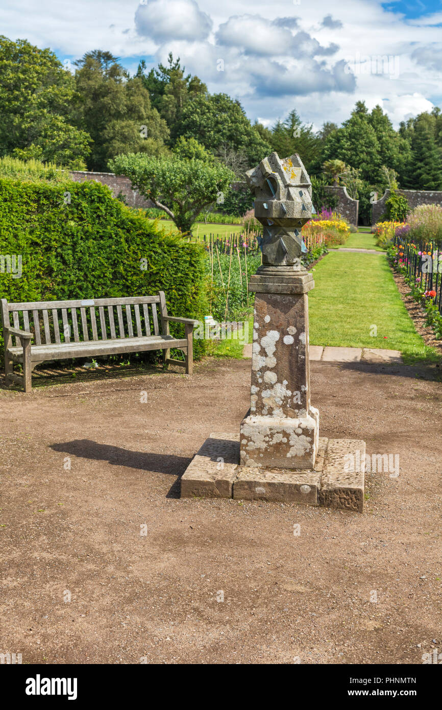 Sundial, Walled garden, Culzean castle, Ayrshire, Scotland, UK Stock ...
