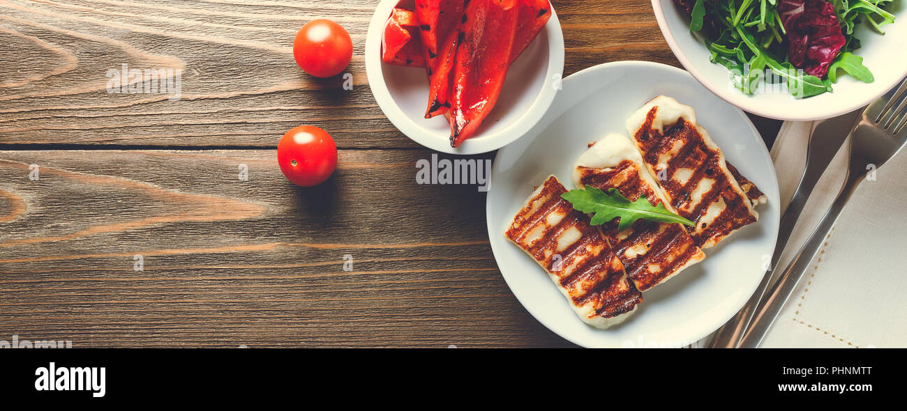 Halloumi grilled cheese Stock Photo - Alamy