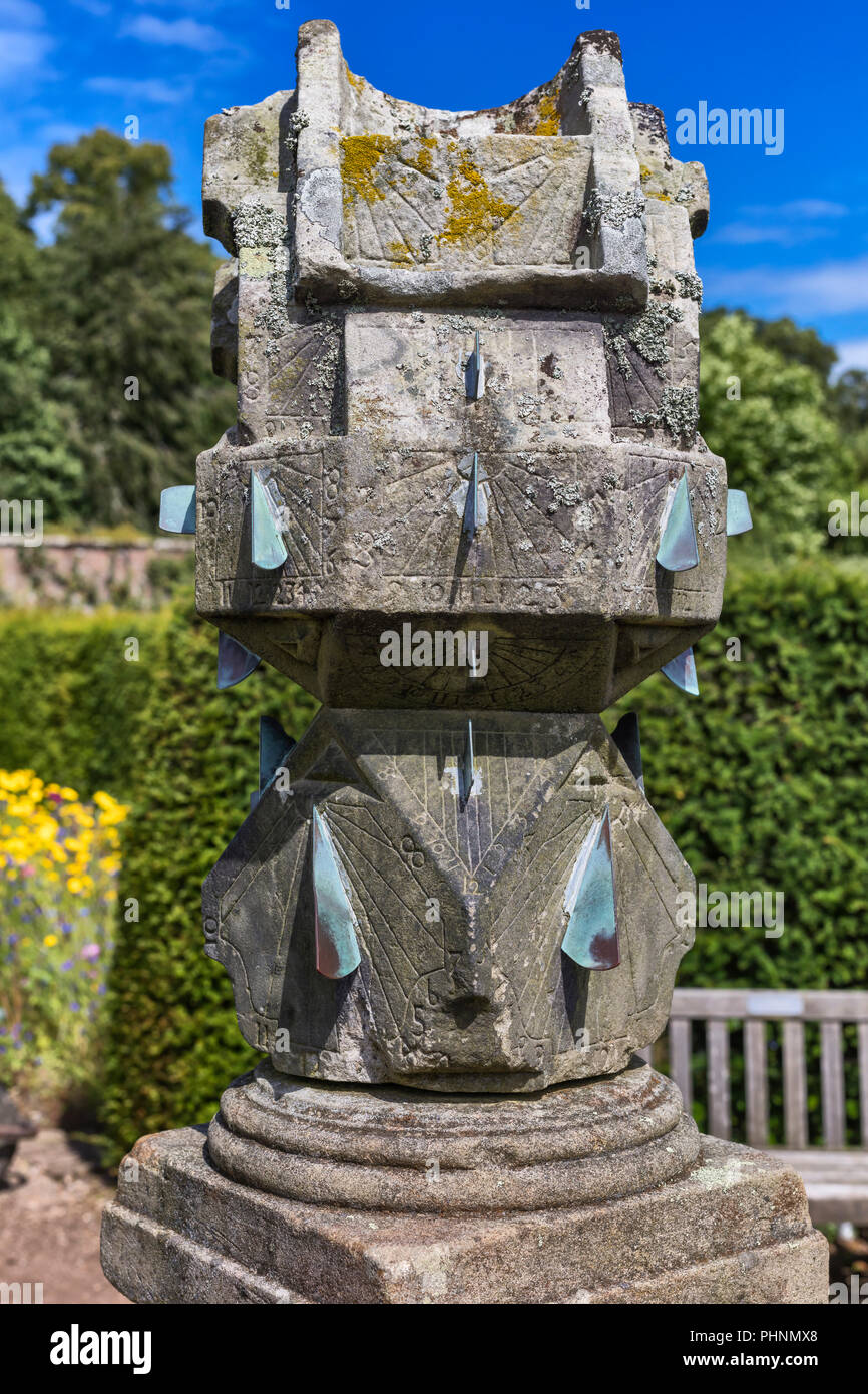 Sundial, Walled garden, Culzean castle, Ayrshire, Scotland, UK Stock ...