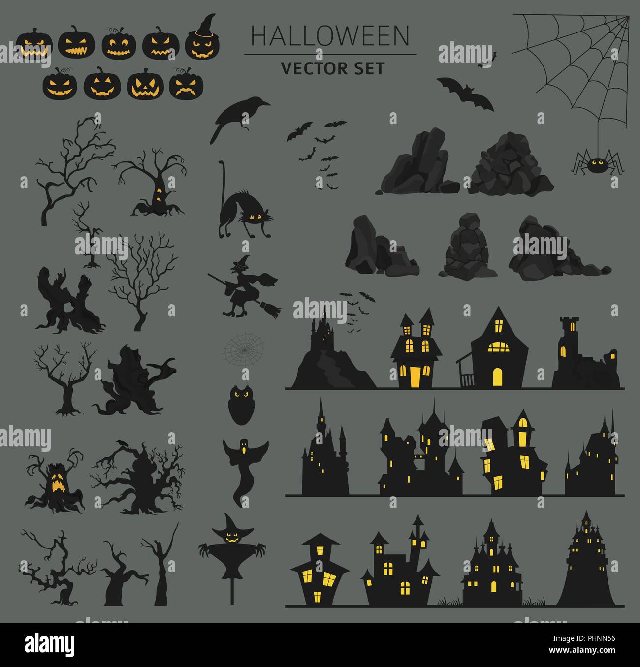 Halloween holiday info graphic elements. Flat design. Vector ...