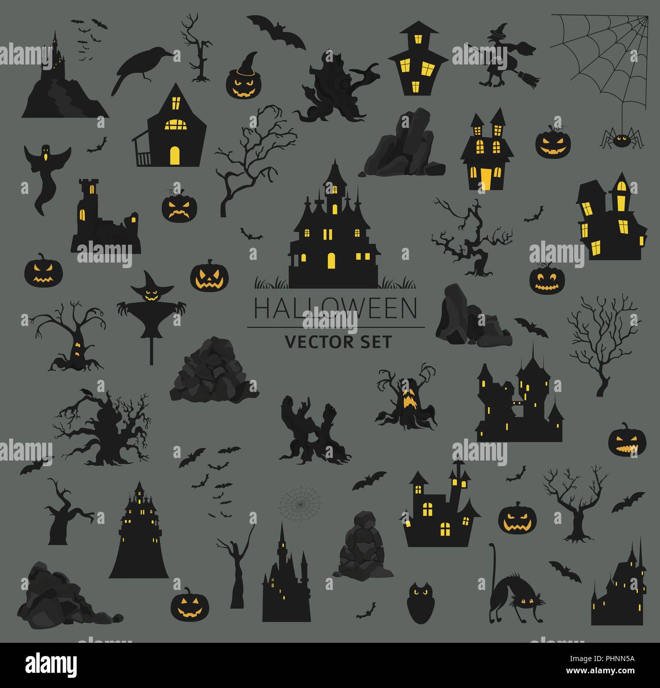 Halloween holiday info graphic elements. Flat design. Vector ...