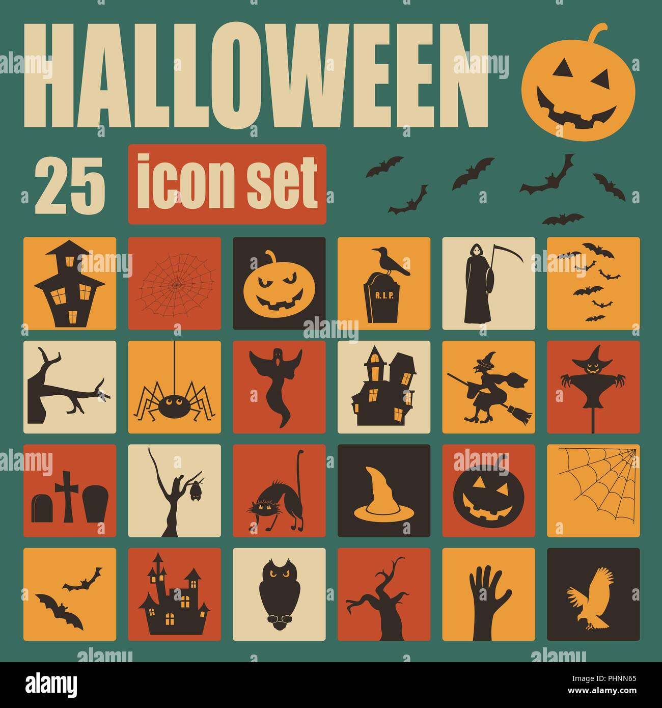 Halloween icon set. Holiday design. Vector illustration Stock Vector ...
