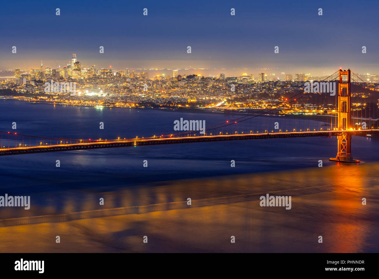 Golden Gate bridge Night Stock Photo - Alamy