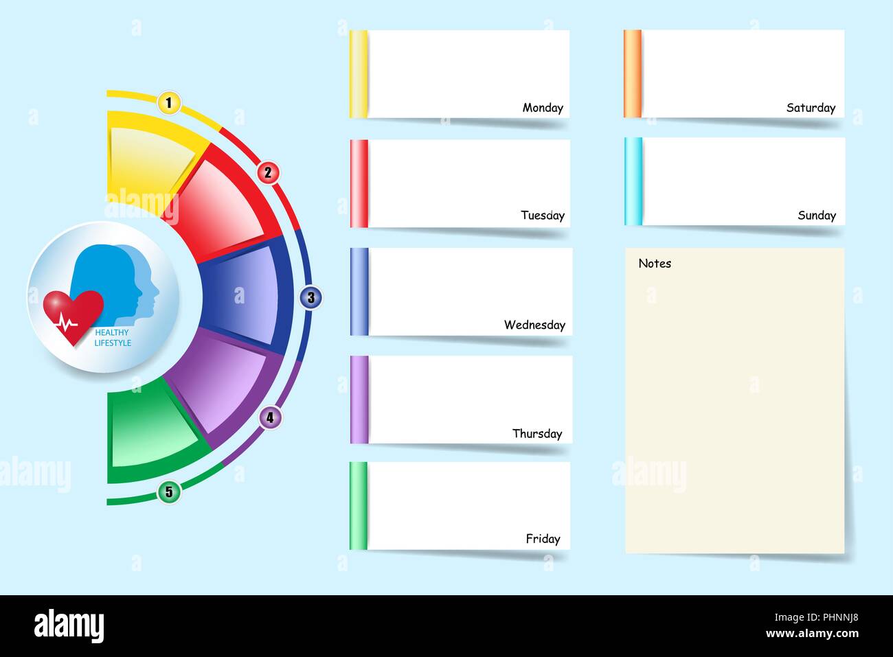 Weekly schedule for healthy living ready for your notes in each day ...