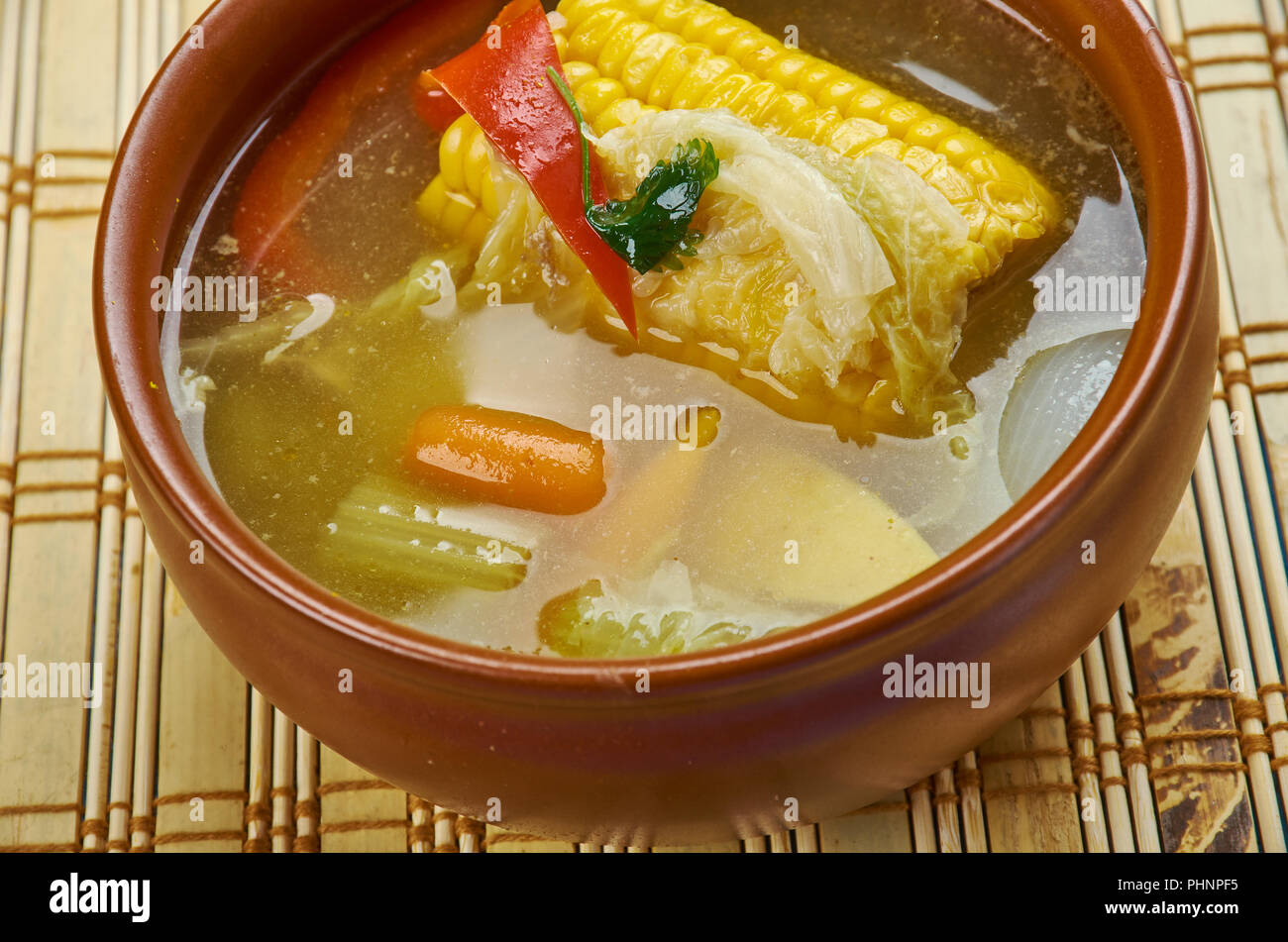 Trinidad Corn Soup Stock Photo - Alamy