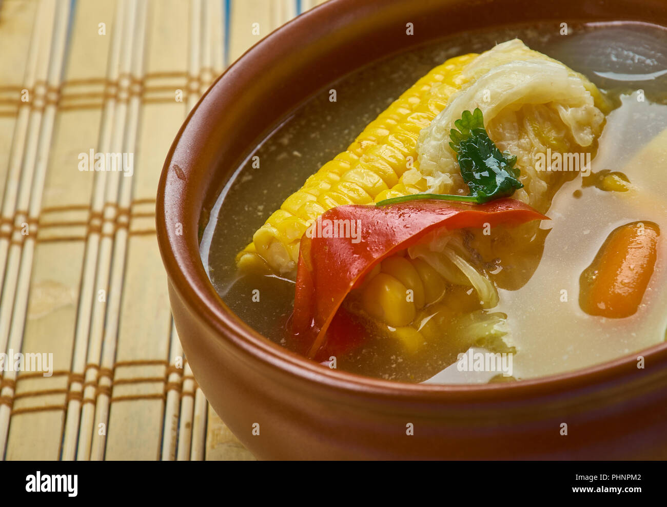 Trinidad Corn Soup Stock Photo - Alamy