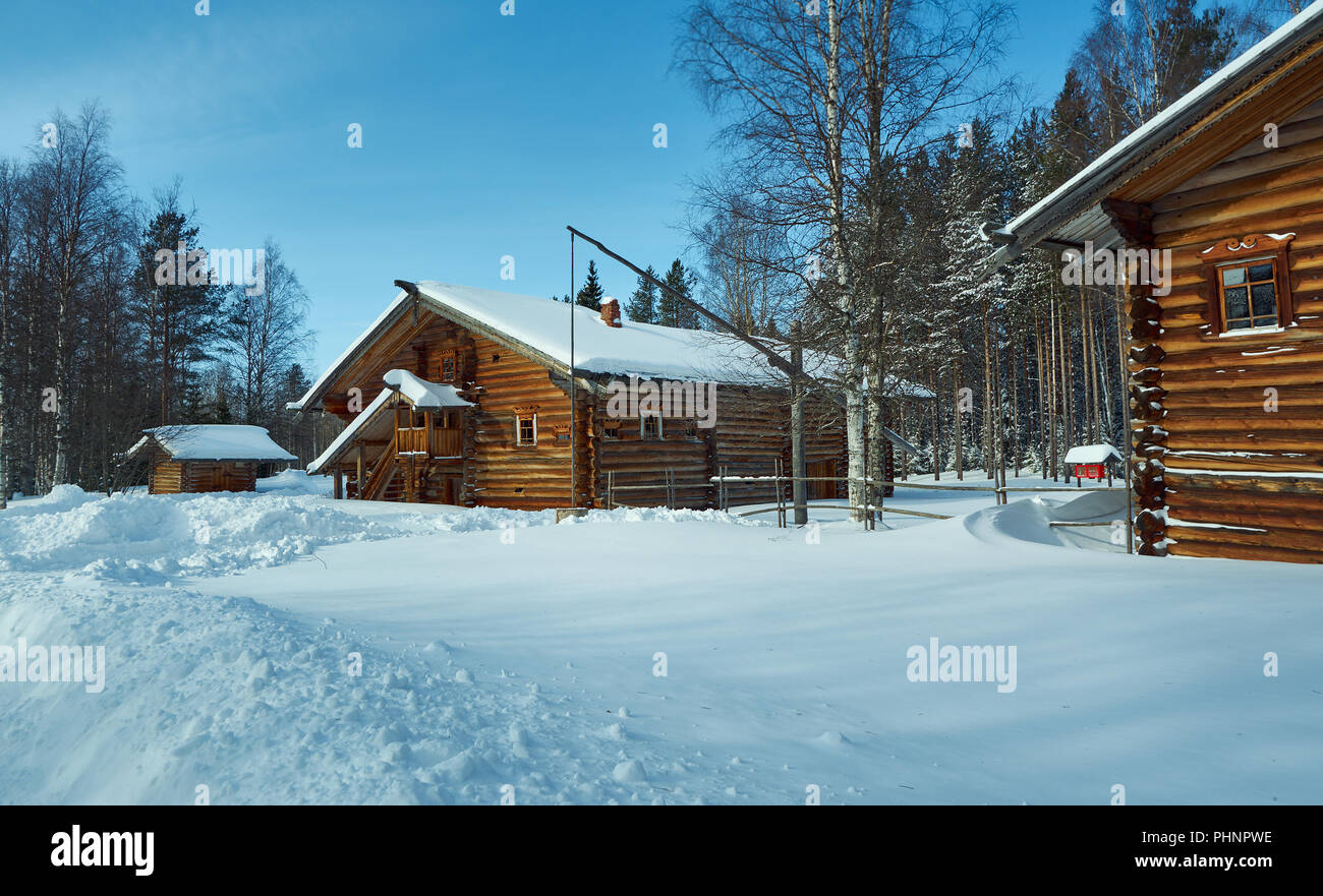 Russian Traditional wooden peasant house Stock Photo - Alamy