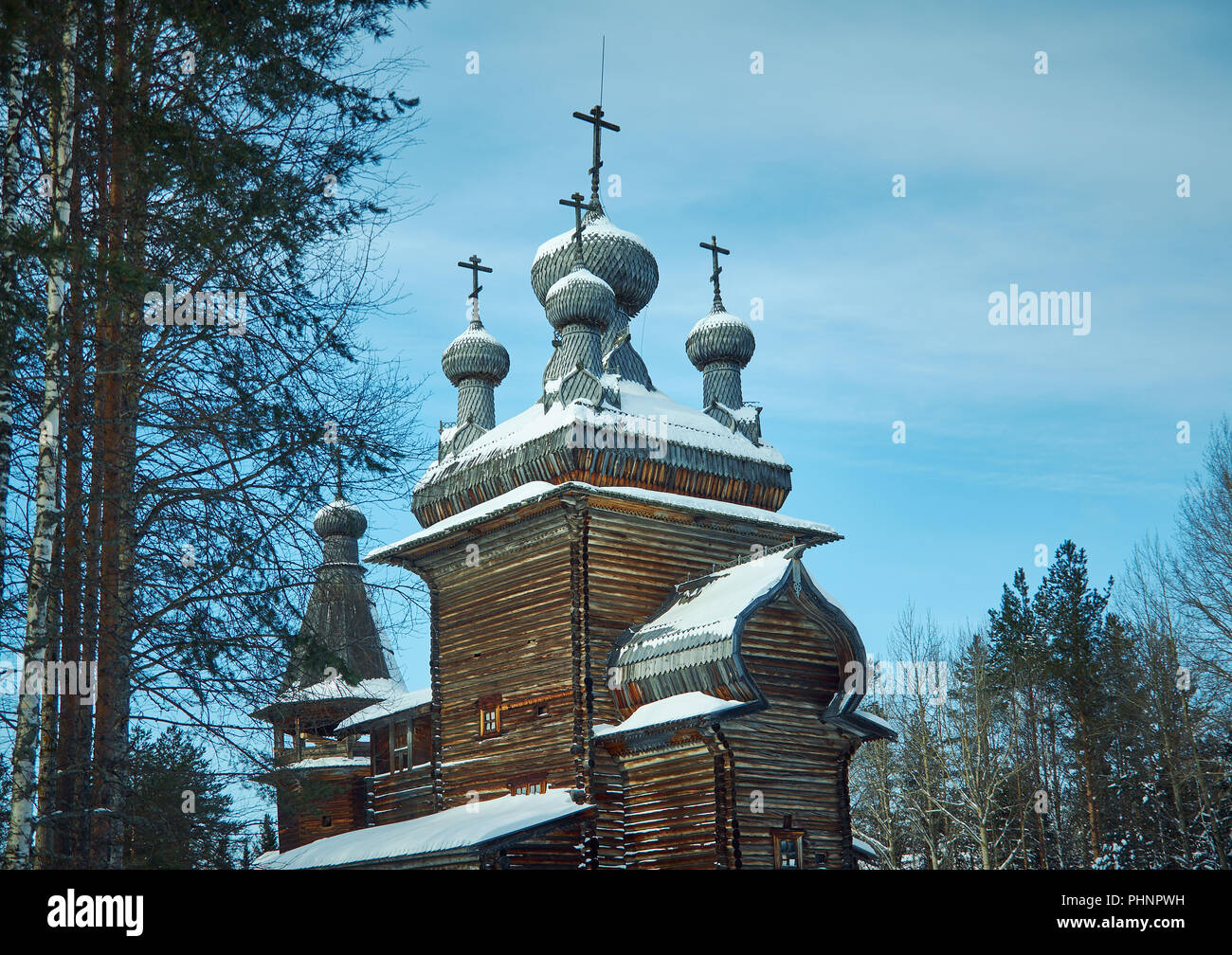Russian Traditional wooden church Stock Photo - Alamy