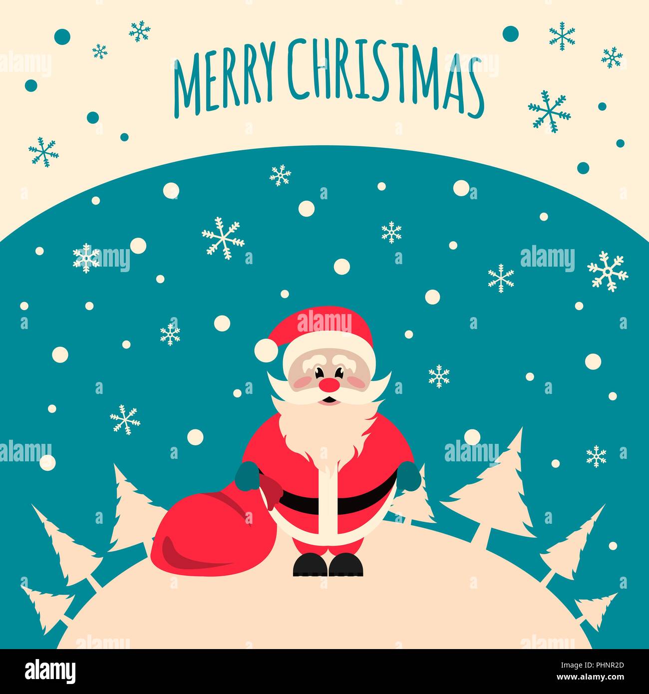 Santa Claus character. Emotions icon set. Merry Christmas. Vector ...