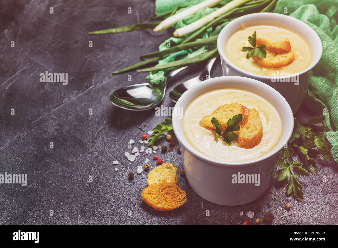 Vegetable soup puree Stock Photo - Alamy