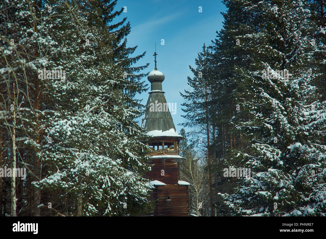 Russian Traditional wooden church Stock Photo - Alamy