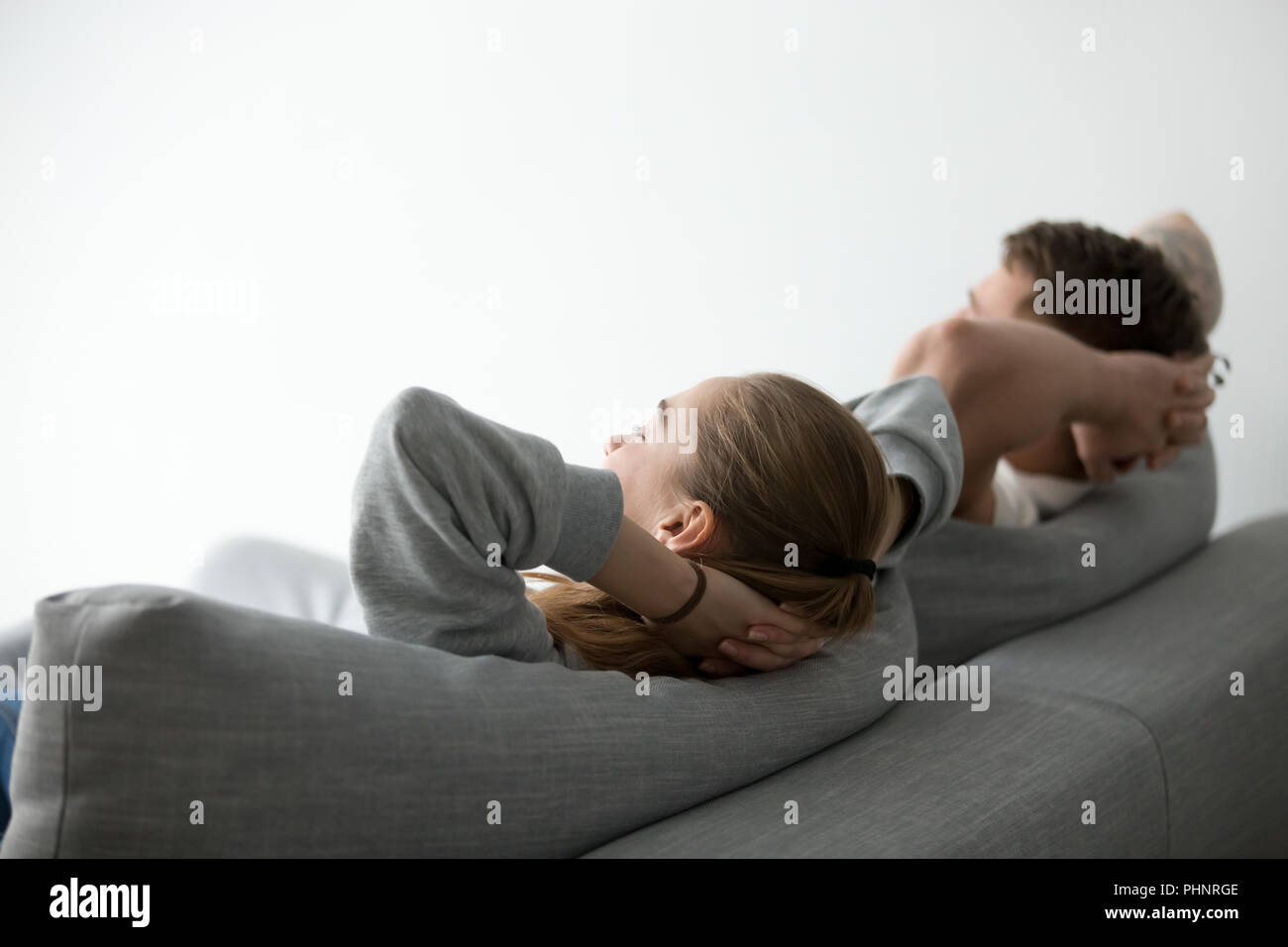 Lady relaxing on couch hi-res stock photography and images - Alamy