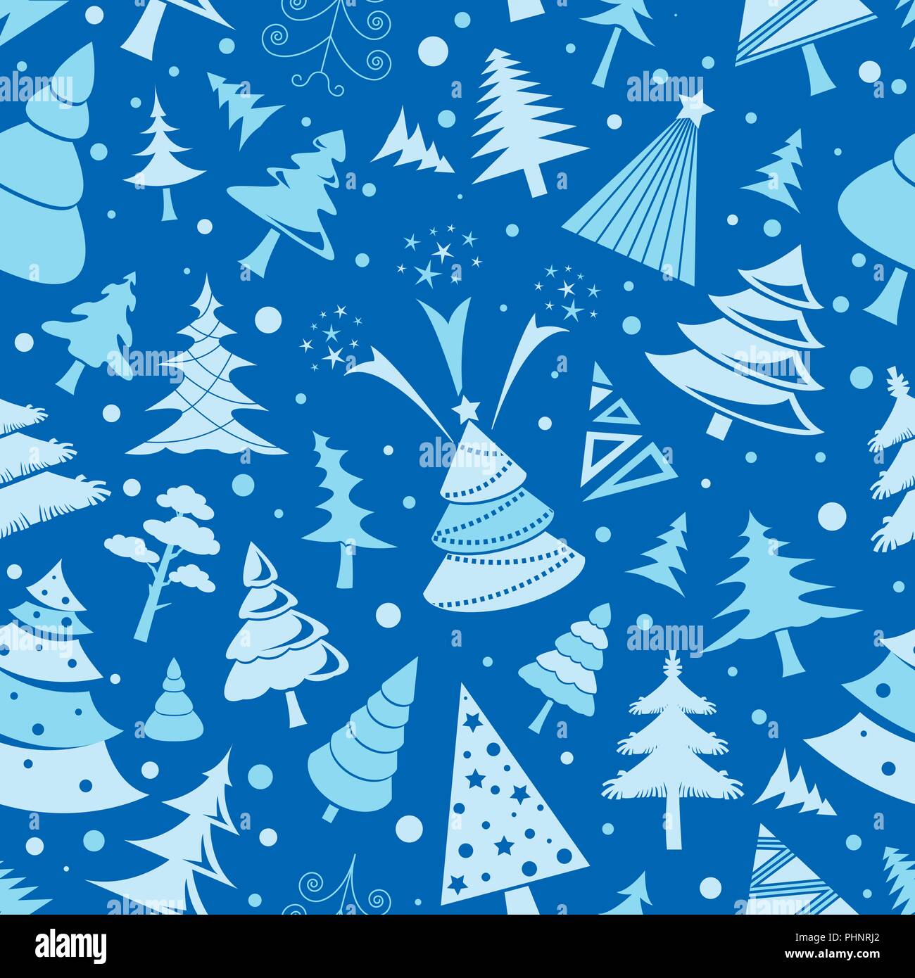 Christmas tree seamless pattern. Flat design. Monochrome version ...