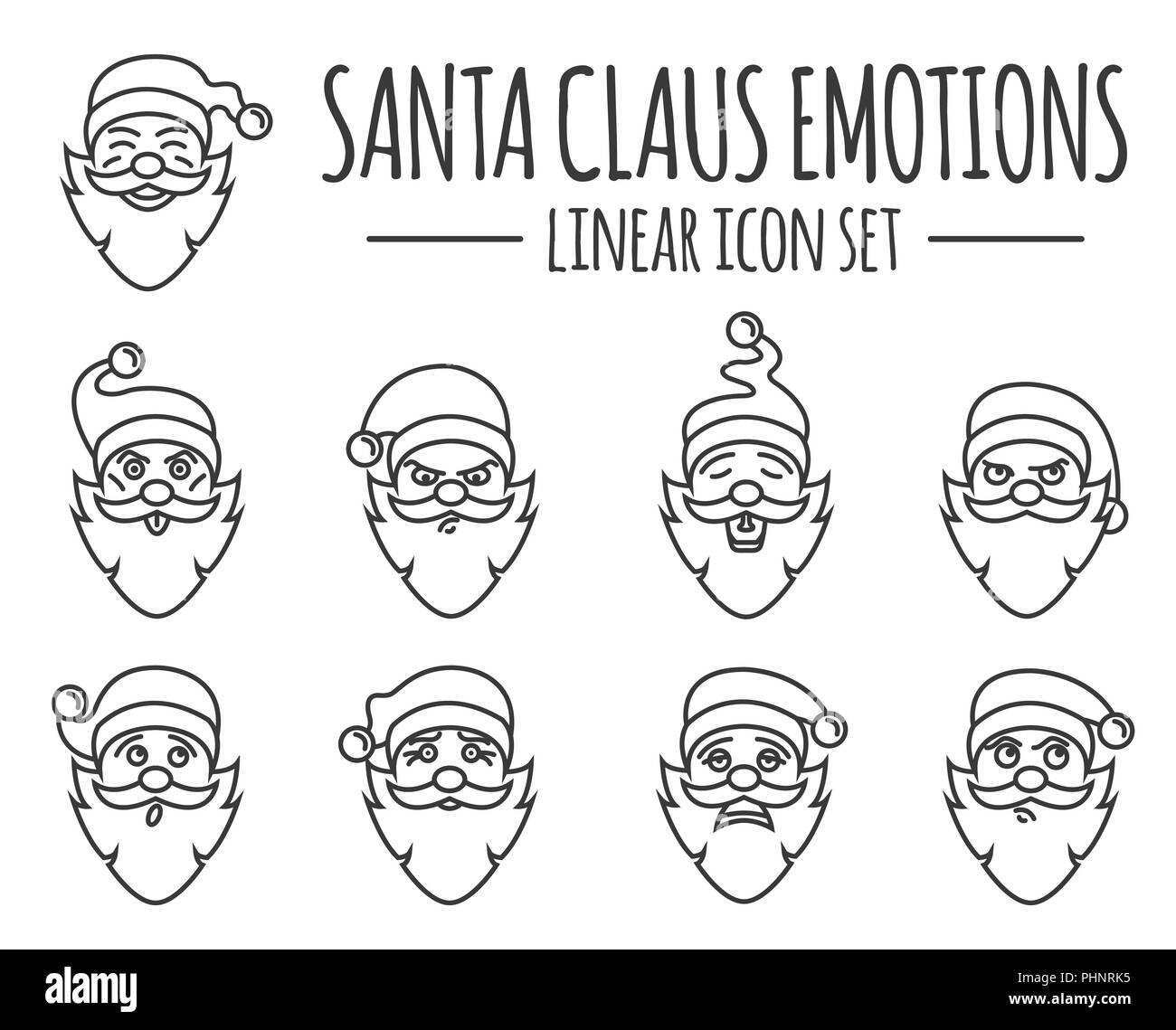 Cartoon santa claus face Black and White Stock Photos & Images - Alamy