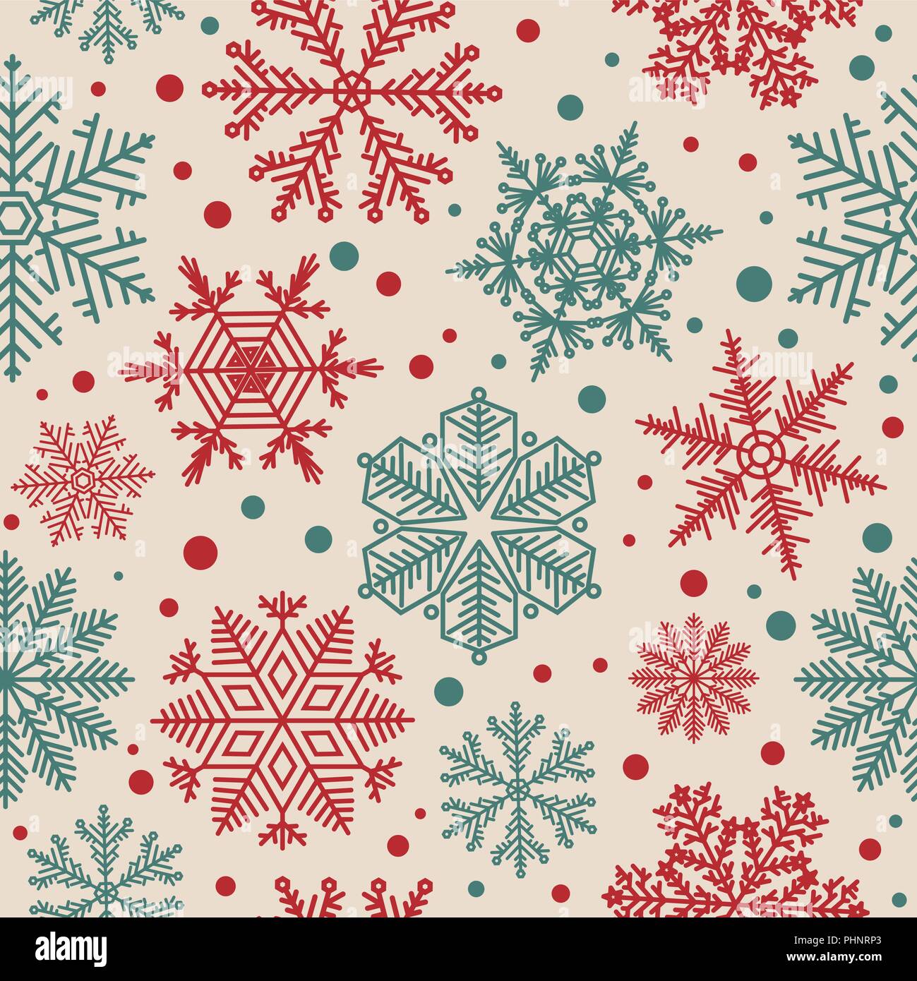 Snowflake seamless pattern. Vintage winter background. Christmas ...