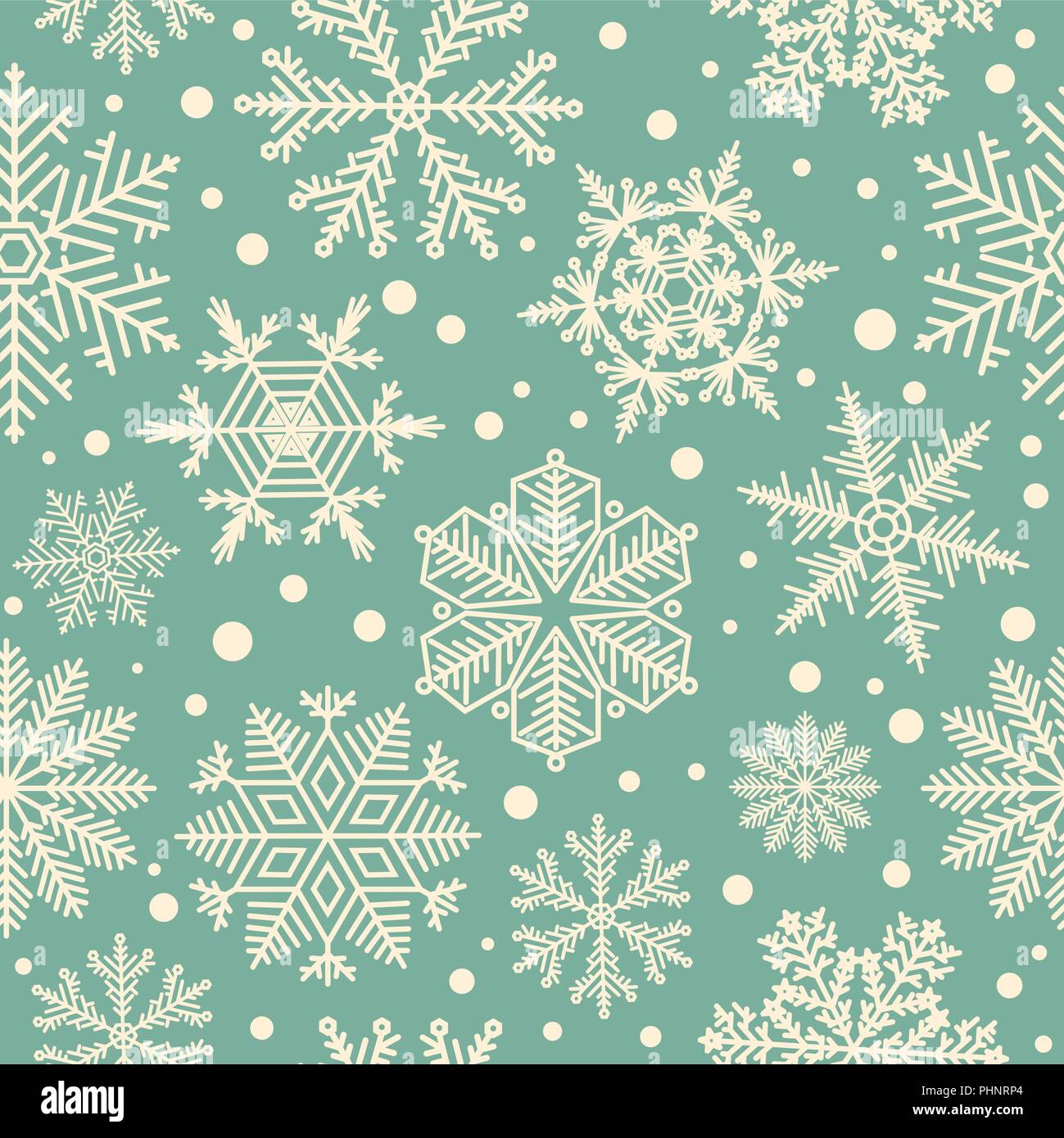 Snowflake seamless pattern. Vintage winter background. Christmas collection. Vector illustration ...