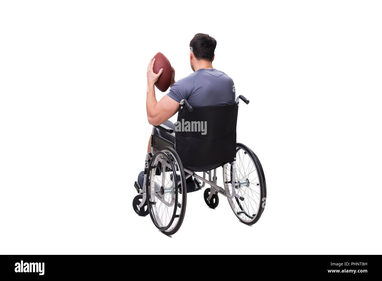 Football player recovering from injury on wheelchair Stock Photo - Alamy