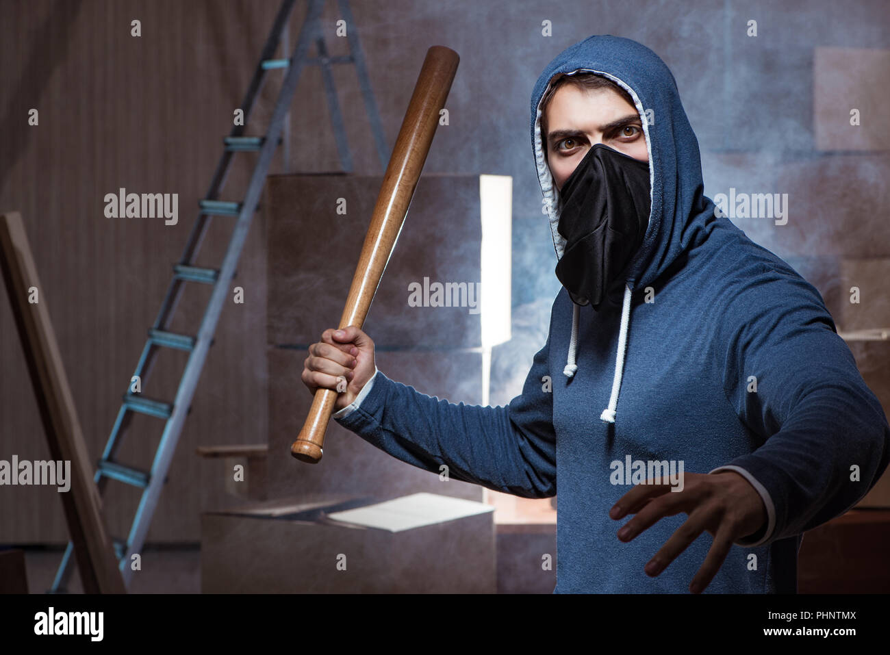 Aggressive man baseball bat in hi-res stock photography and images - Alamy