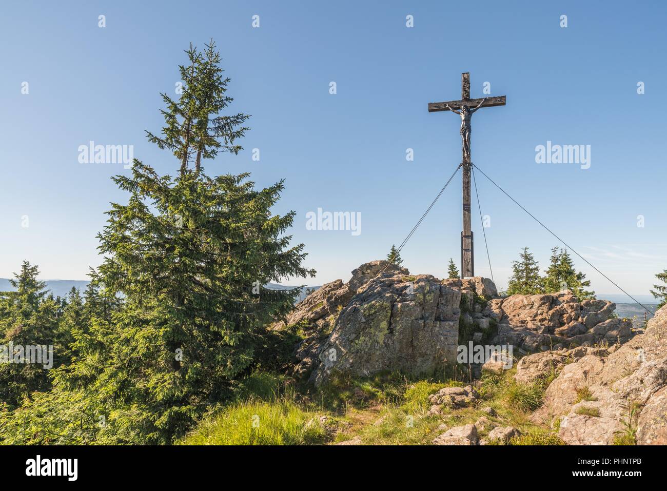 On top of the great Rachel in the Bavarian Forest, Germany Stock Photo ...