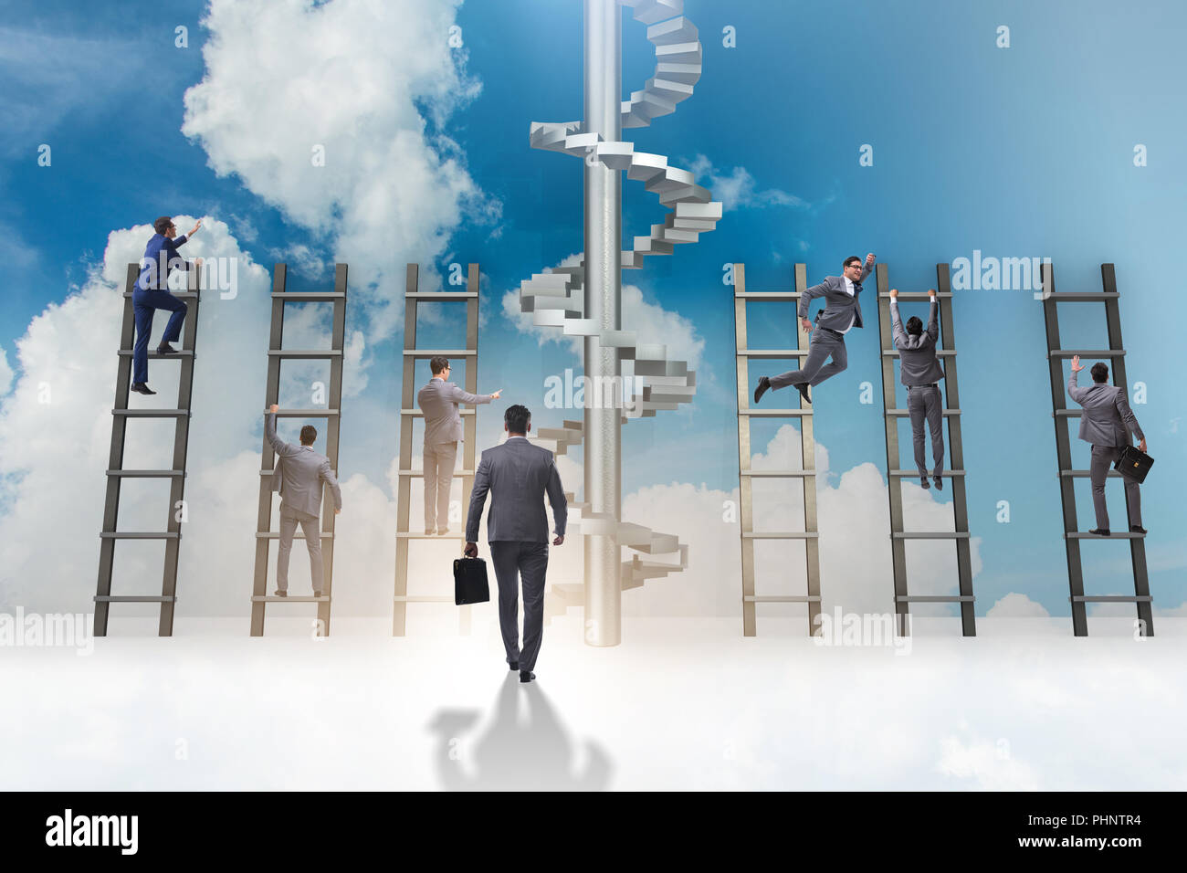 Competition concept with businessman beating competitors Stock Photo ...