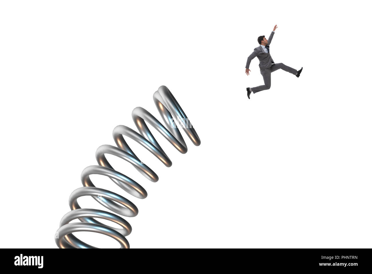 Man jumping from ladder Cut Out Stock Images & Pictures - Alamy