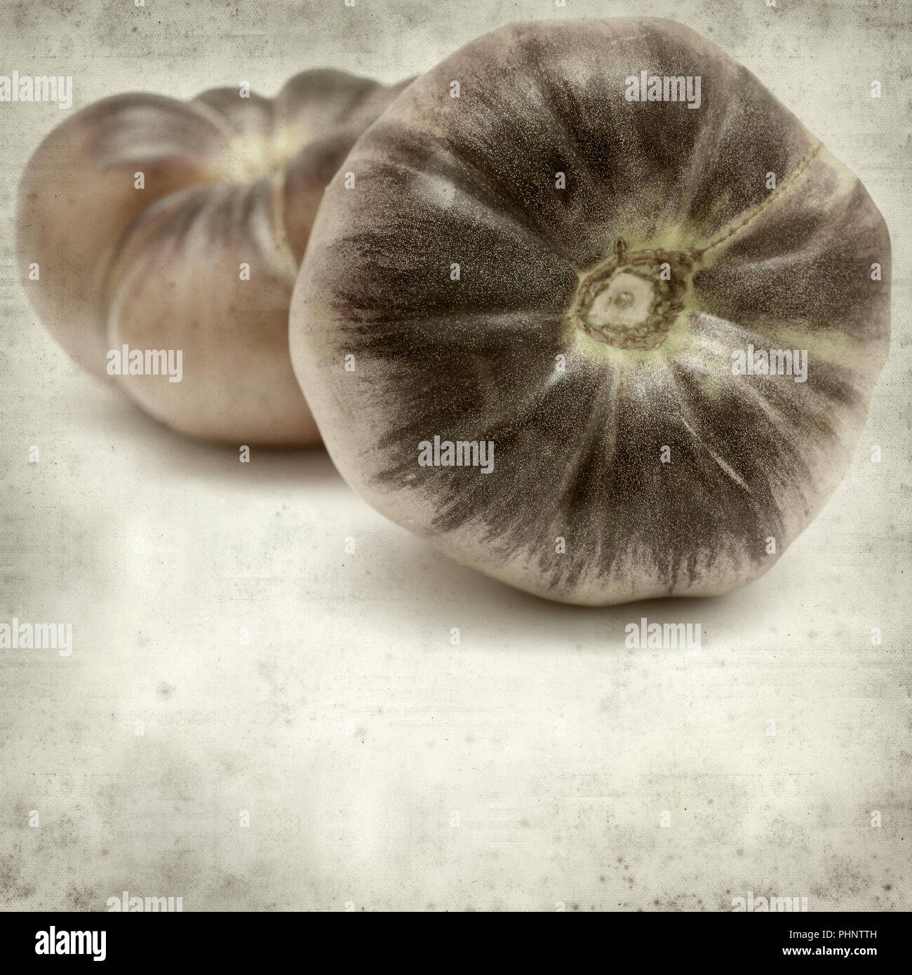 textured old paper background with blue tomatoes Stock Photo - Alamy