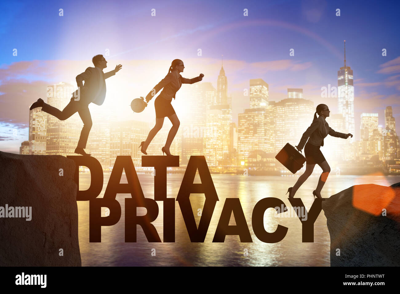 Business people escaping responsibility for data privacy Stock Photo ...