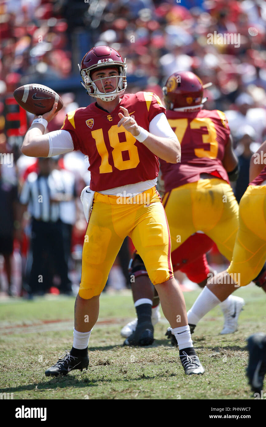 September 01, 2018 USC Trojans quarterback JT Daniels #18 throws a pass ...