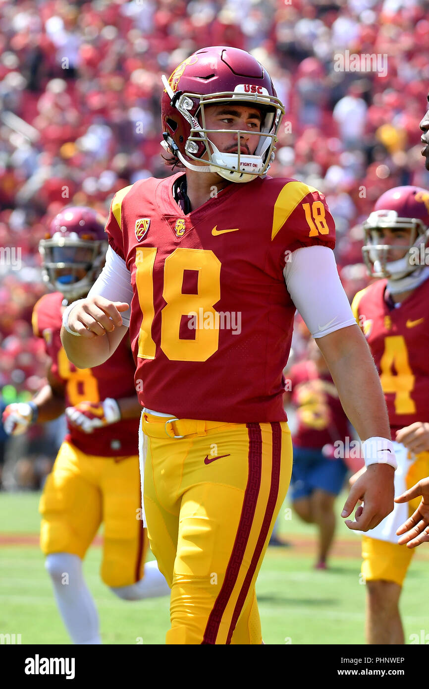Los Angeles, CA, USA. 1st Sep, 2018. Quarterback J.T. Daniels #18 of ...