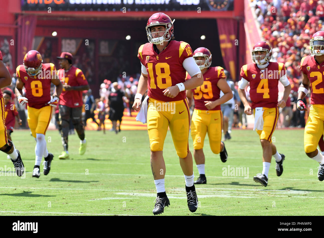 Los Angeles, CA, USA. 1st Sep, 2018. Quarterback J.T. Daniels #18 of ...