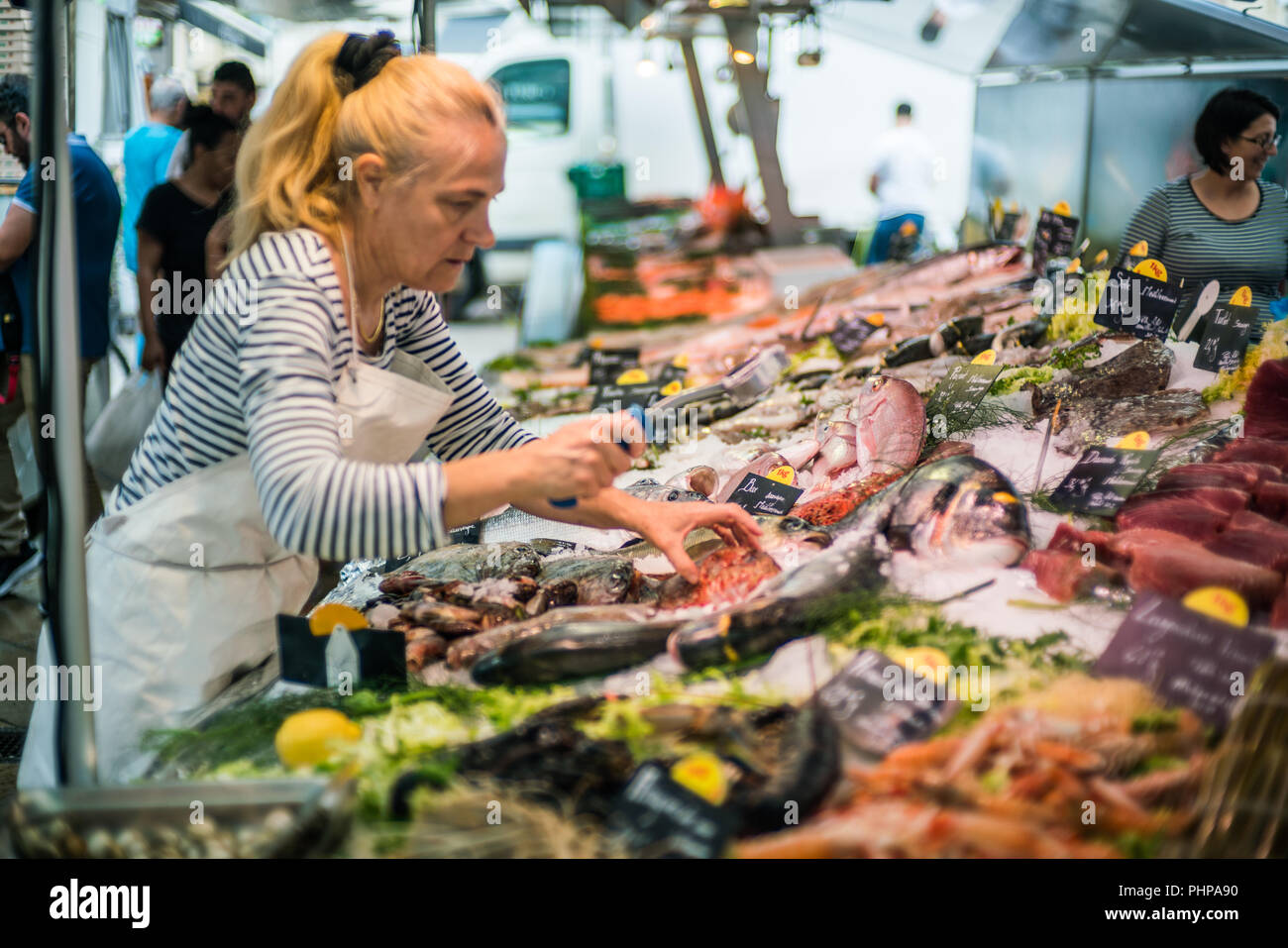 Street market at Aix en Provence, Provence, France, Europe Stock Photo ...