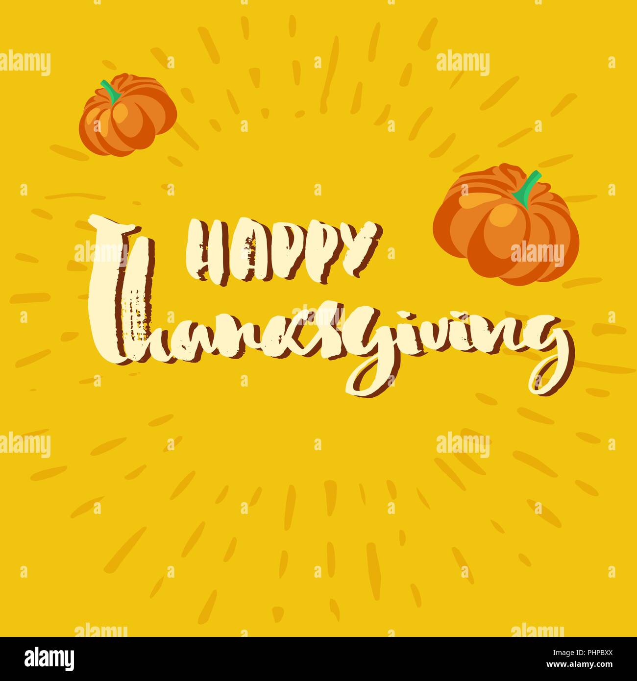 Handwritten Thanksgiving lettering. Happy Thanksgiving card template ...
