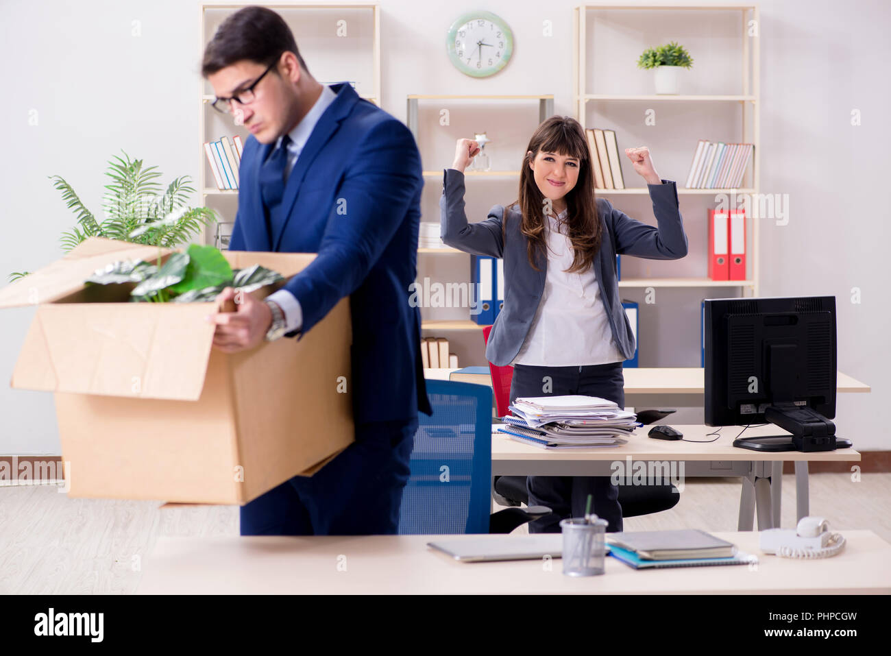 Person being fired from his work Stock Photo - Alamy