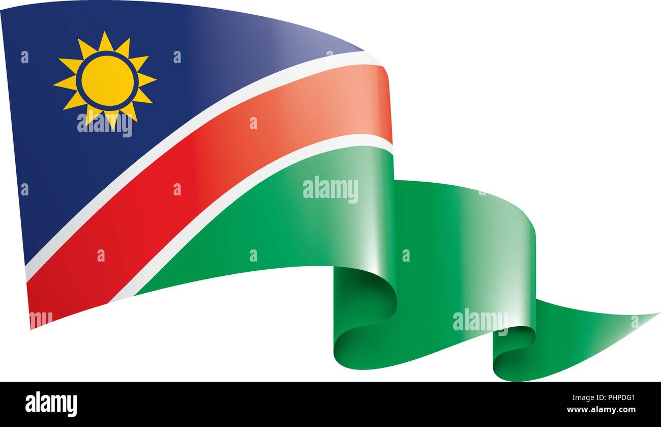 Namibia flag, vector illustration on a white background Stock Vector ...