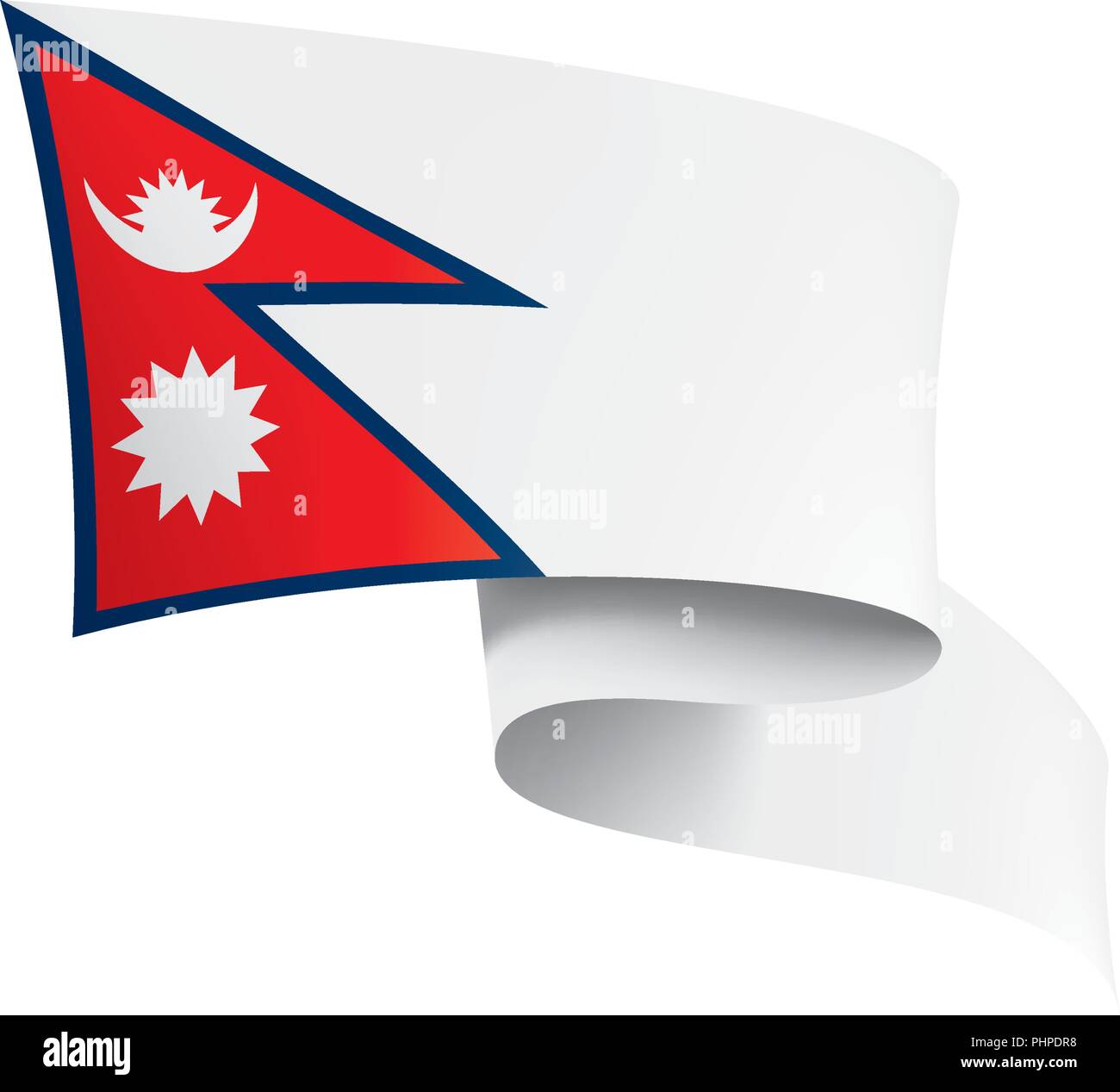 Nepal flag, vector illustration on a white background Stock Vector ...