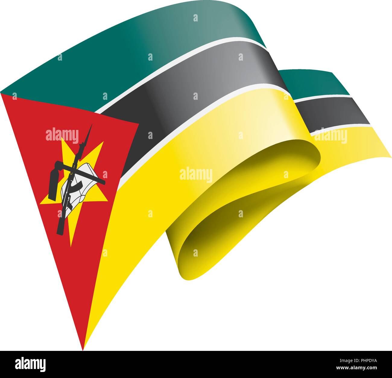 Mozambique flag, vector illustration on a white background Stock Vector ...