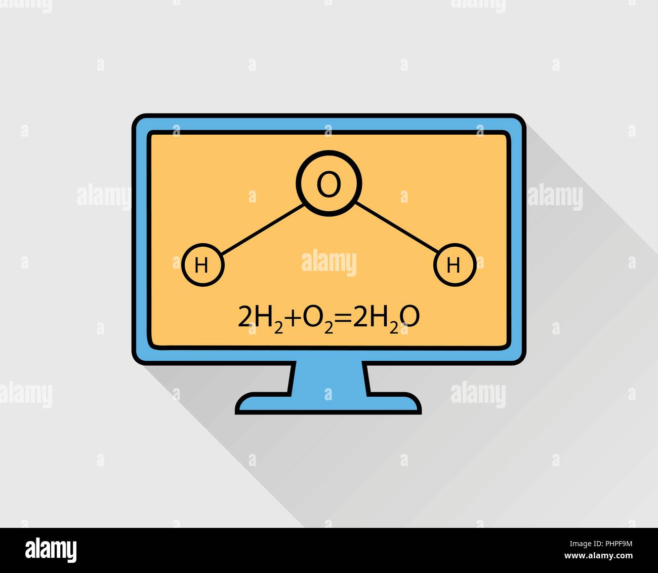 Colorful icon of Chemistry. General Equation and Structural Equation of ...