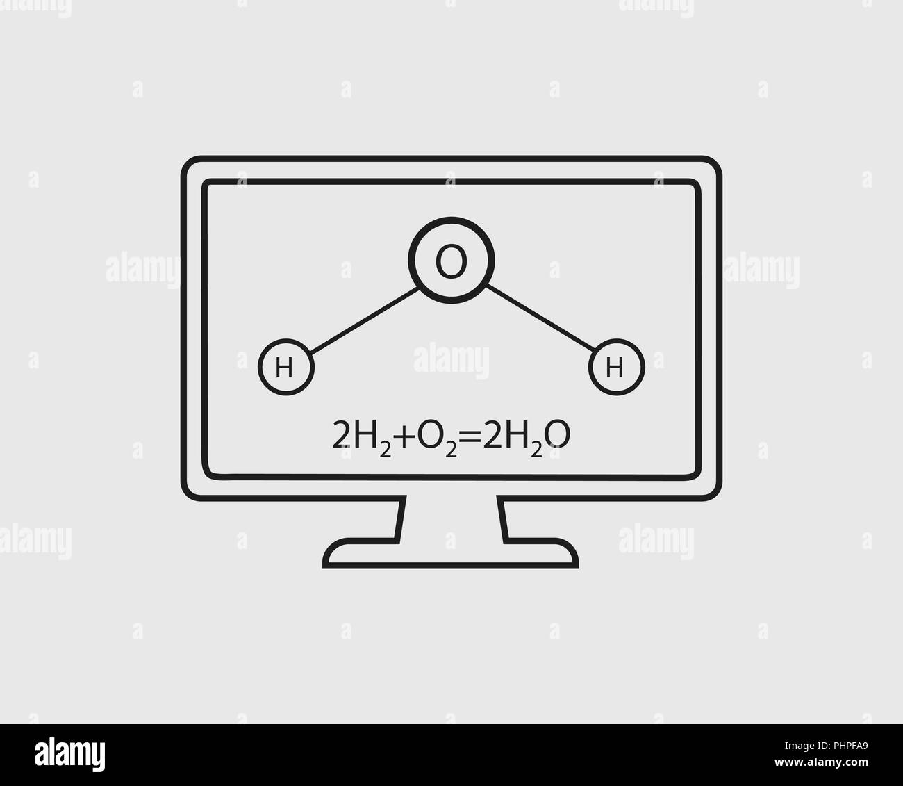 Line icon of Chemistry. General Equation and Structural Equation of ...