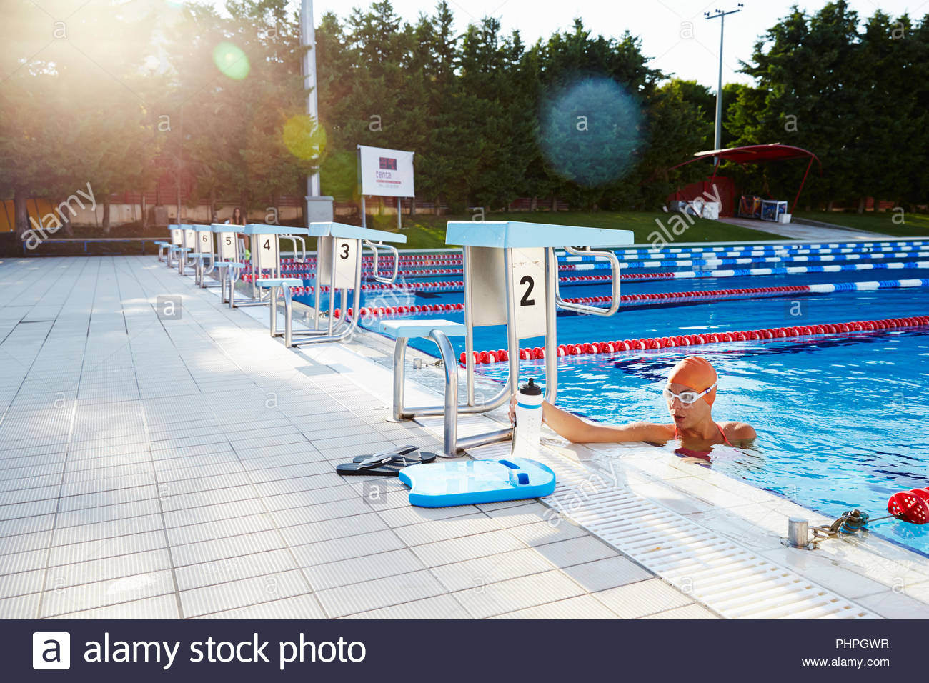 Woman Diving Board Swimming Pool High Resolution Stock Photography and ...