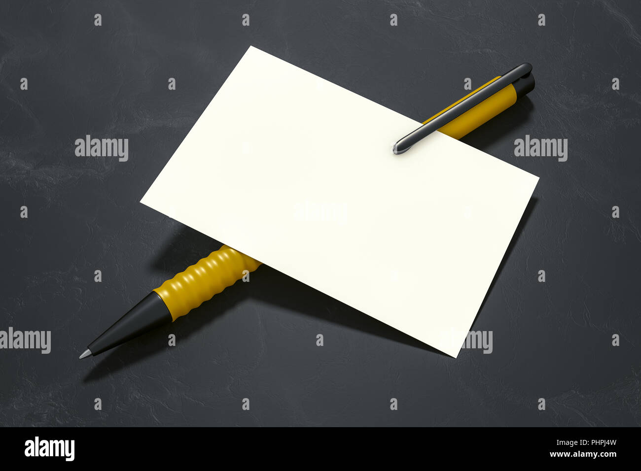 a pen and a white card Stock Photo - Alamy
