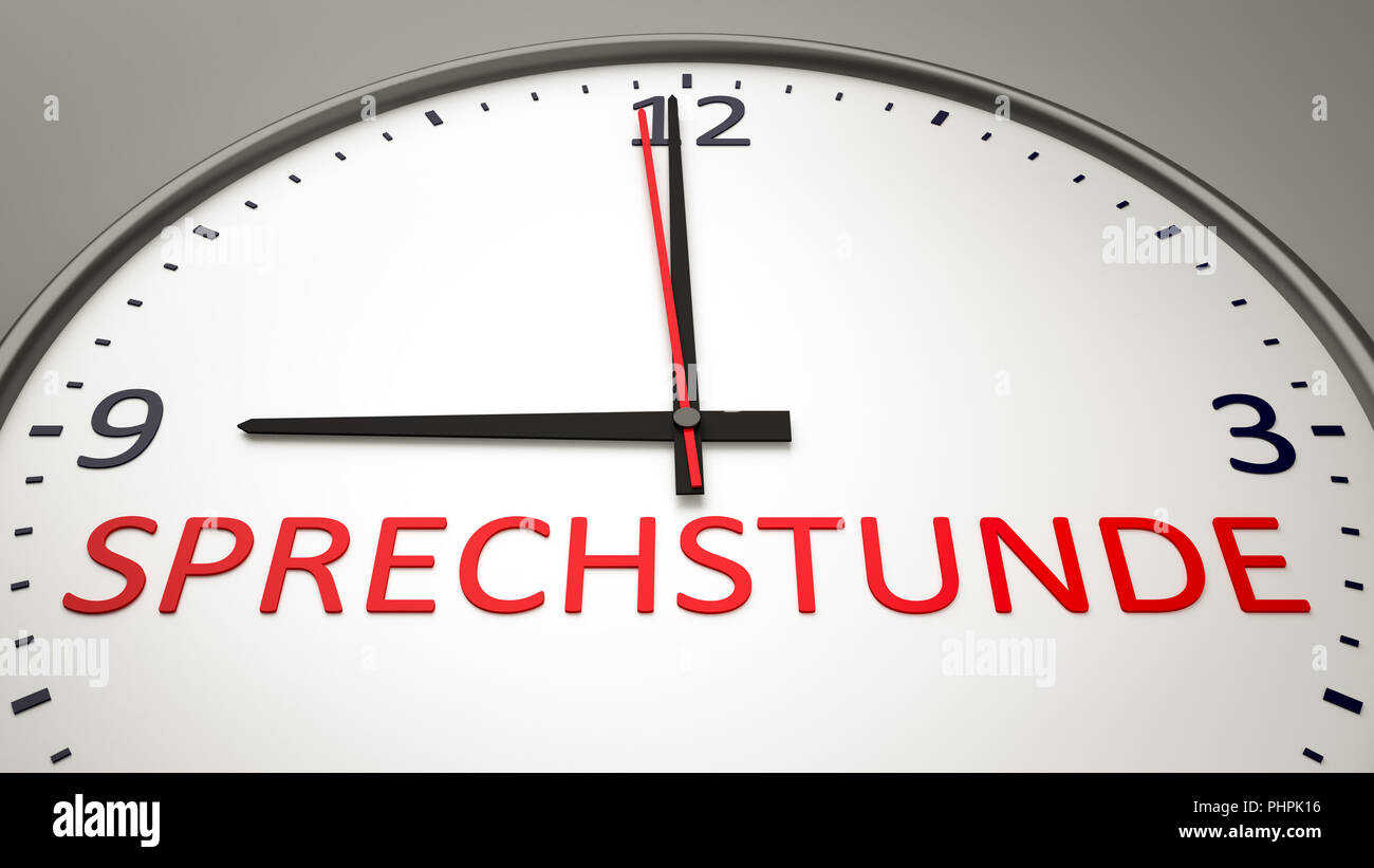 Clock with text Stock Photo - Alamy