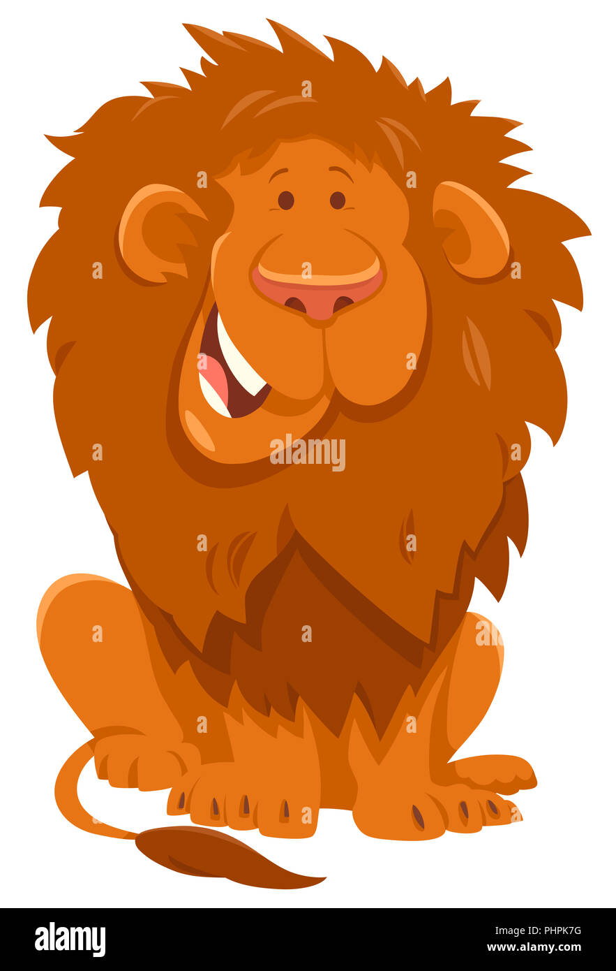 funny lion cartoon wild animal character Stock Photo - Alamy