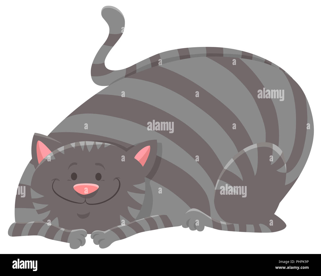 happy tabby cat cartoon animal character Stock Photo - Alamy